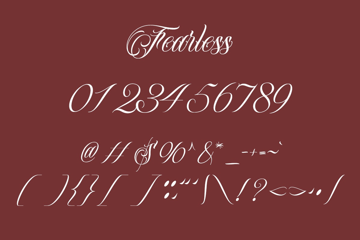 Fearless | Tattoo Font, a Script Font by Muntab_Art