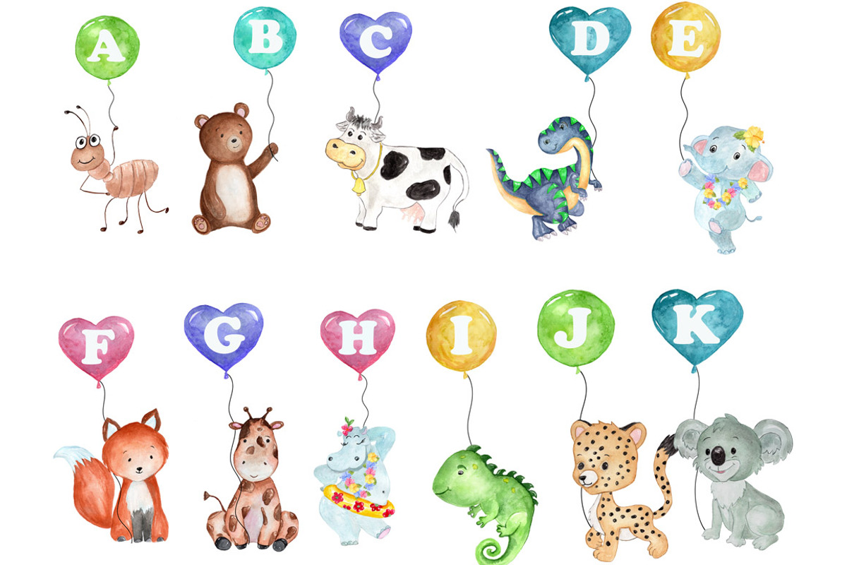 Kids alphabet clipart, an Animal Illustration by vivastarkids