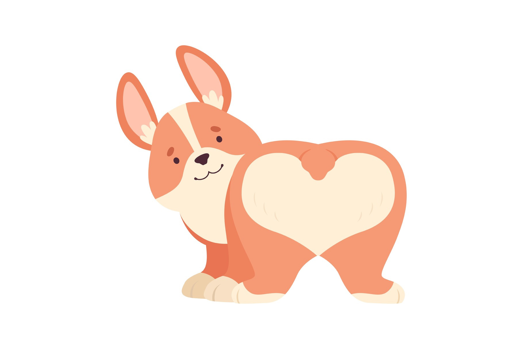 Welsh Corgi with Short Legs and, an Animal Illustration by TopVectors
