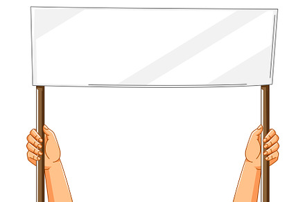 Illustration of hands with banner, a Person Illustration by incomible