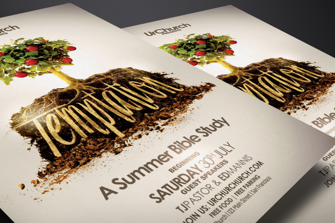 Temptation:Series, Bible Study Flyer, a Flyer Template by Design Cloud