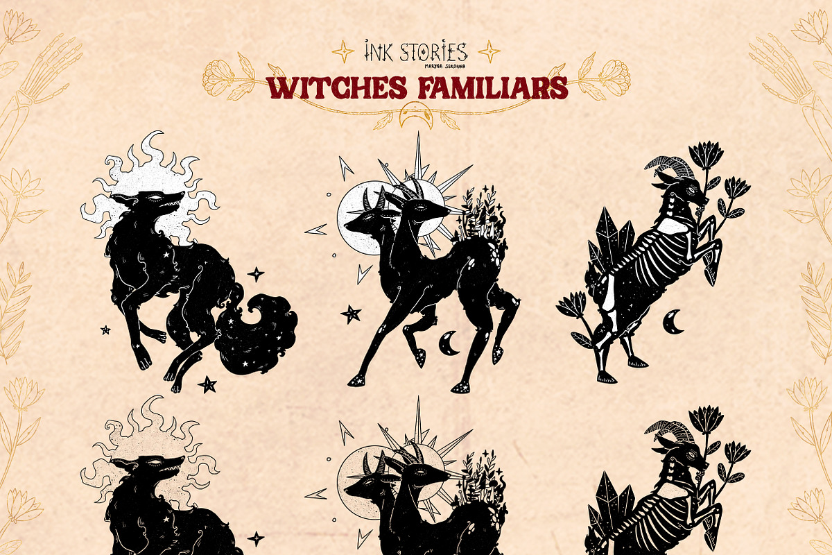 Witches Familiars, an Animal Illustration by Ink Stories