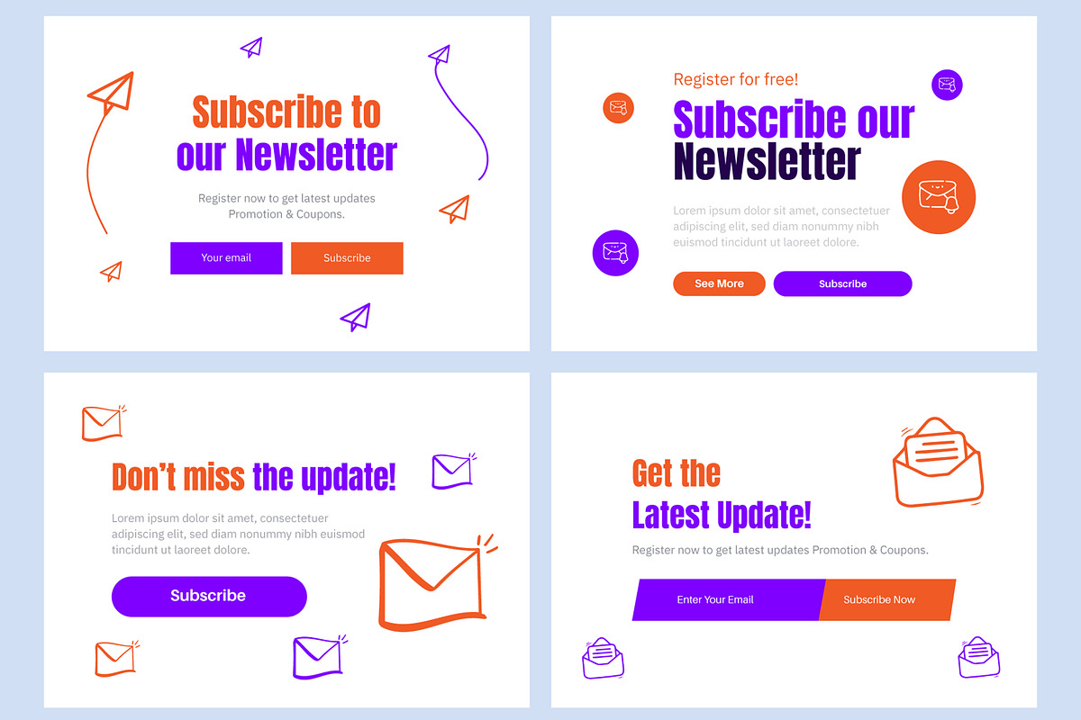 Newsletter UI UX Layout Design