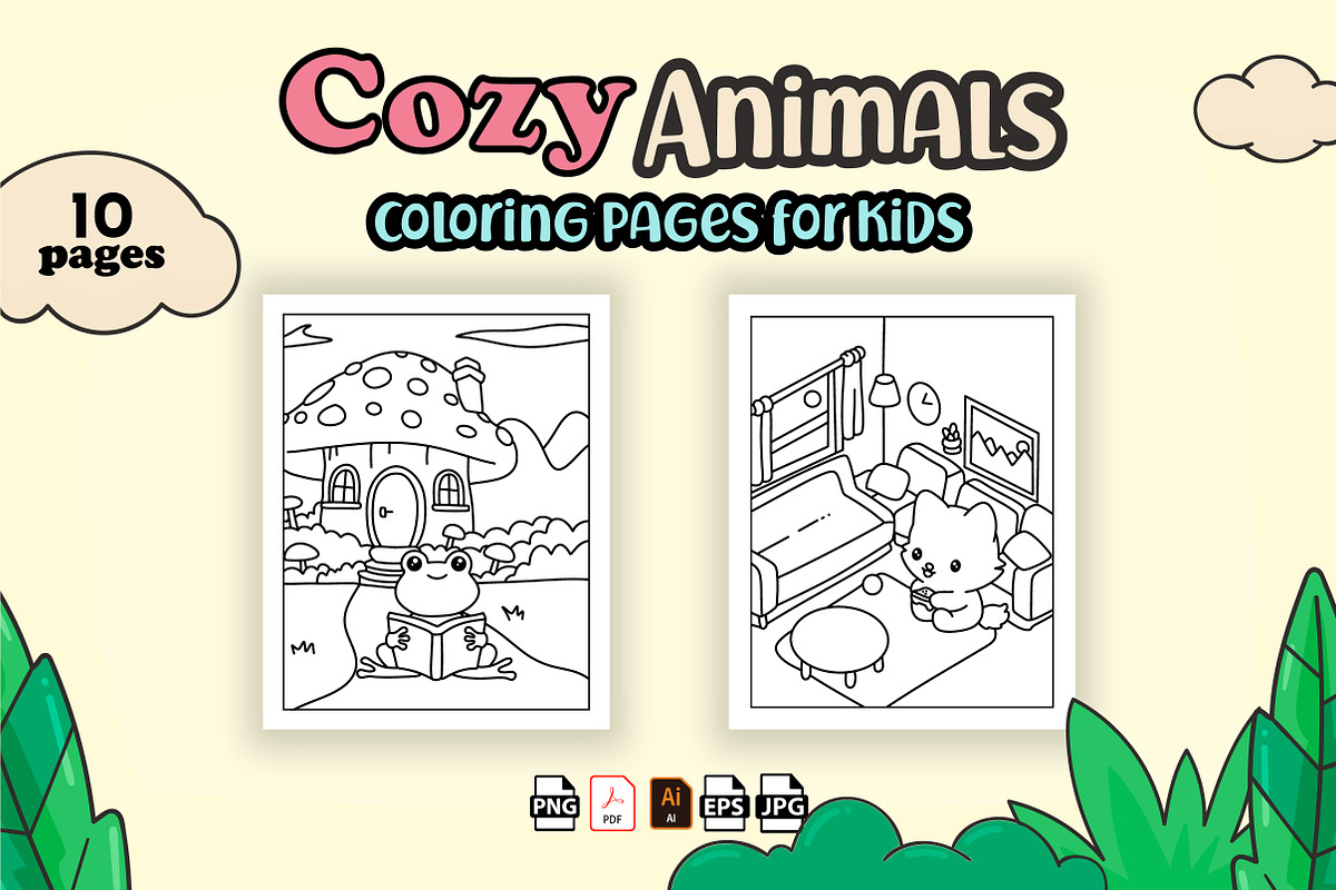 cozy animals coloring pages or kids