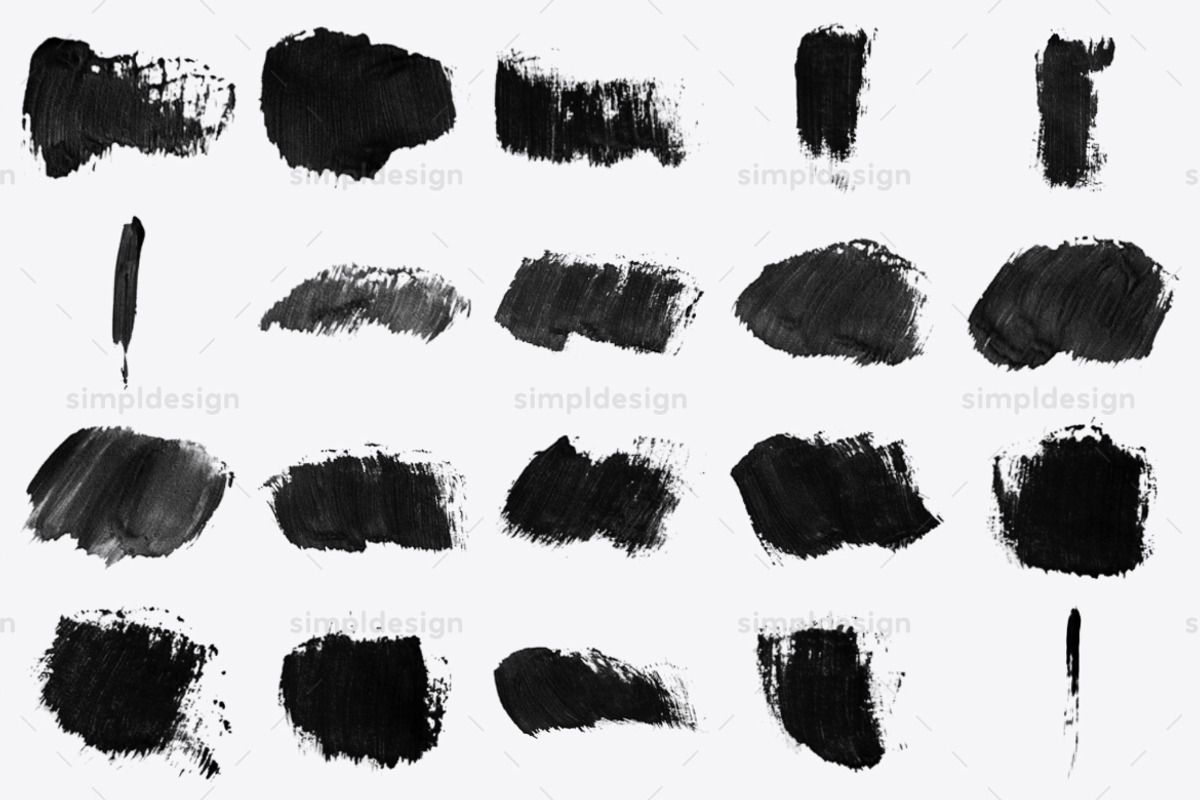 98 Stamp Paint Dab Photoshop Brushes, a Brush Add-On by SimplDesign