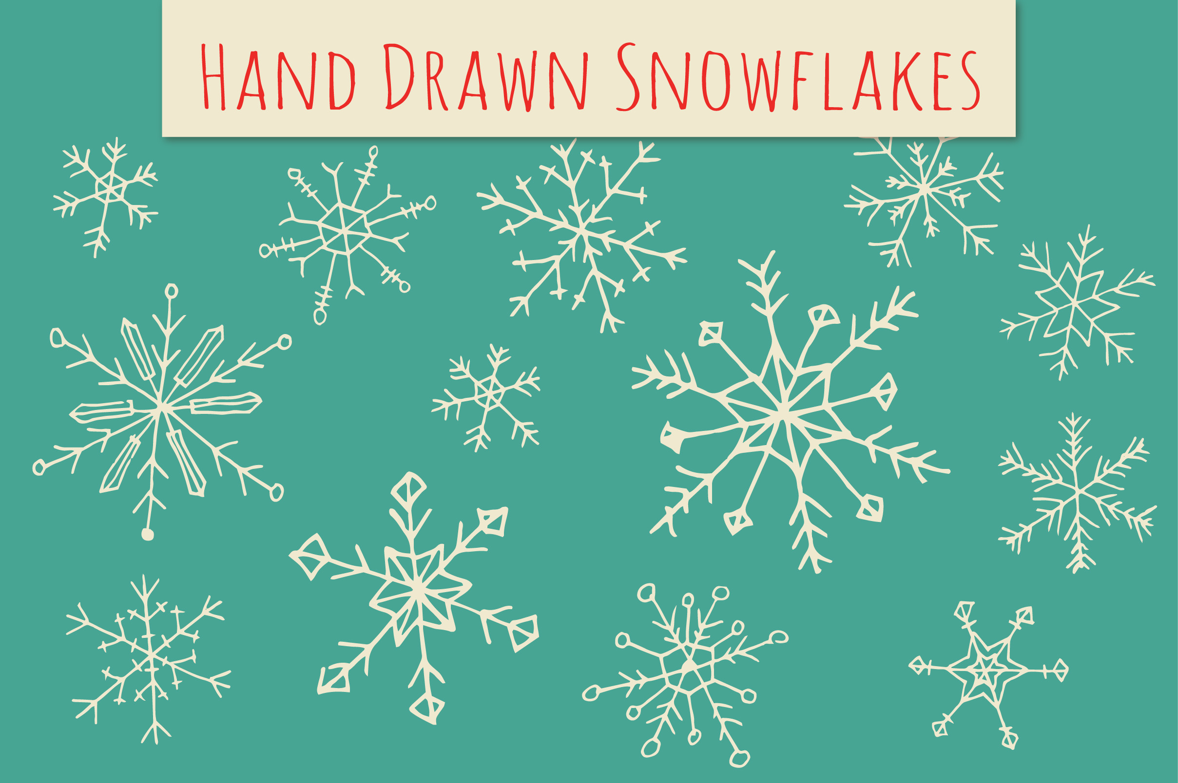 Holiday Snowflakes ClipArt, a Seasonal Illustration by The Pen and Brush