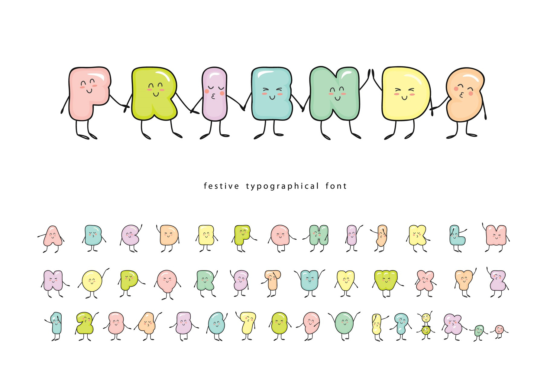 Cartoon emoticons alphabet, an Object Graphic by cutelittlethings ...
