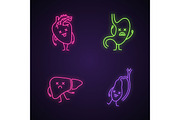 Sad human internal organs characters, an Emoji Icon by bsd studio
