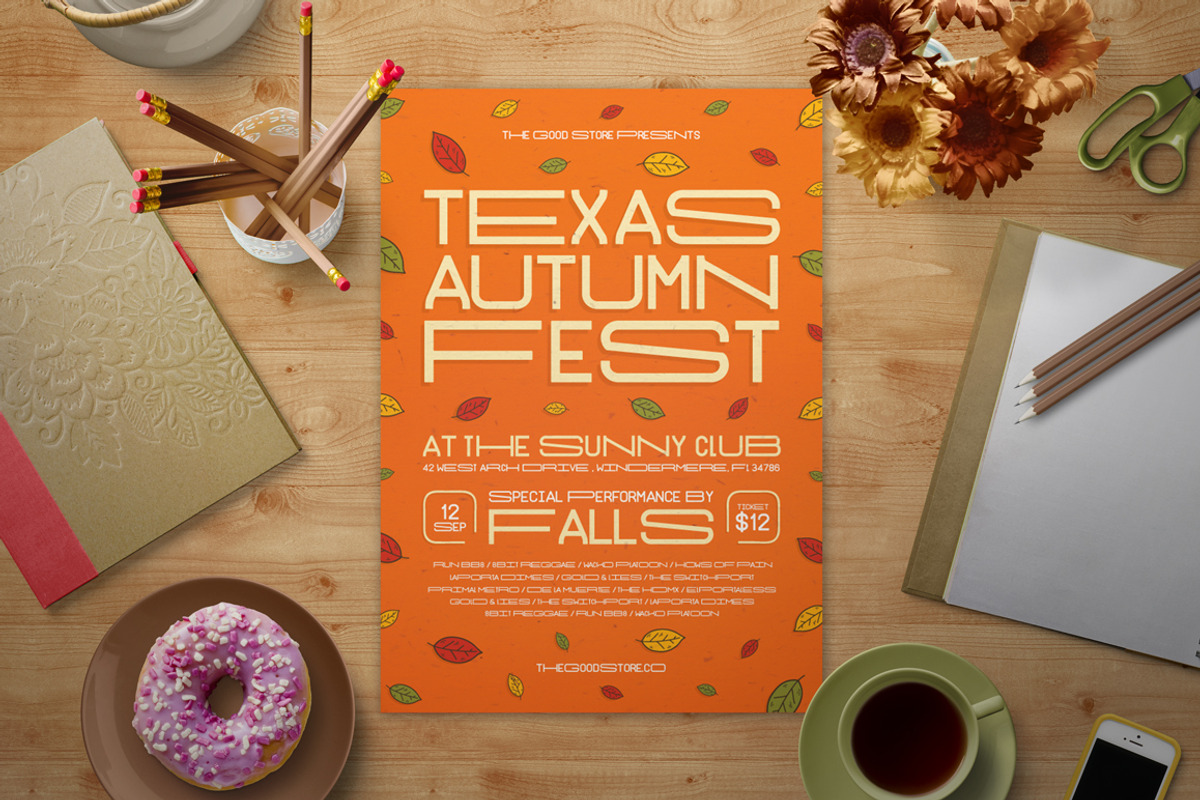 Fall Music Festival Flyer, a Flyer Template by The Good Store