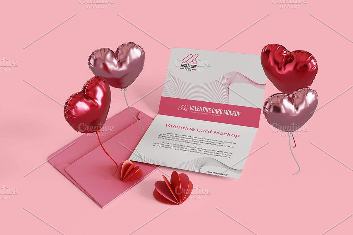 Valentines Day Card Mockups, a Product Mockup by Pixie Creative
