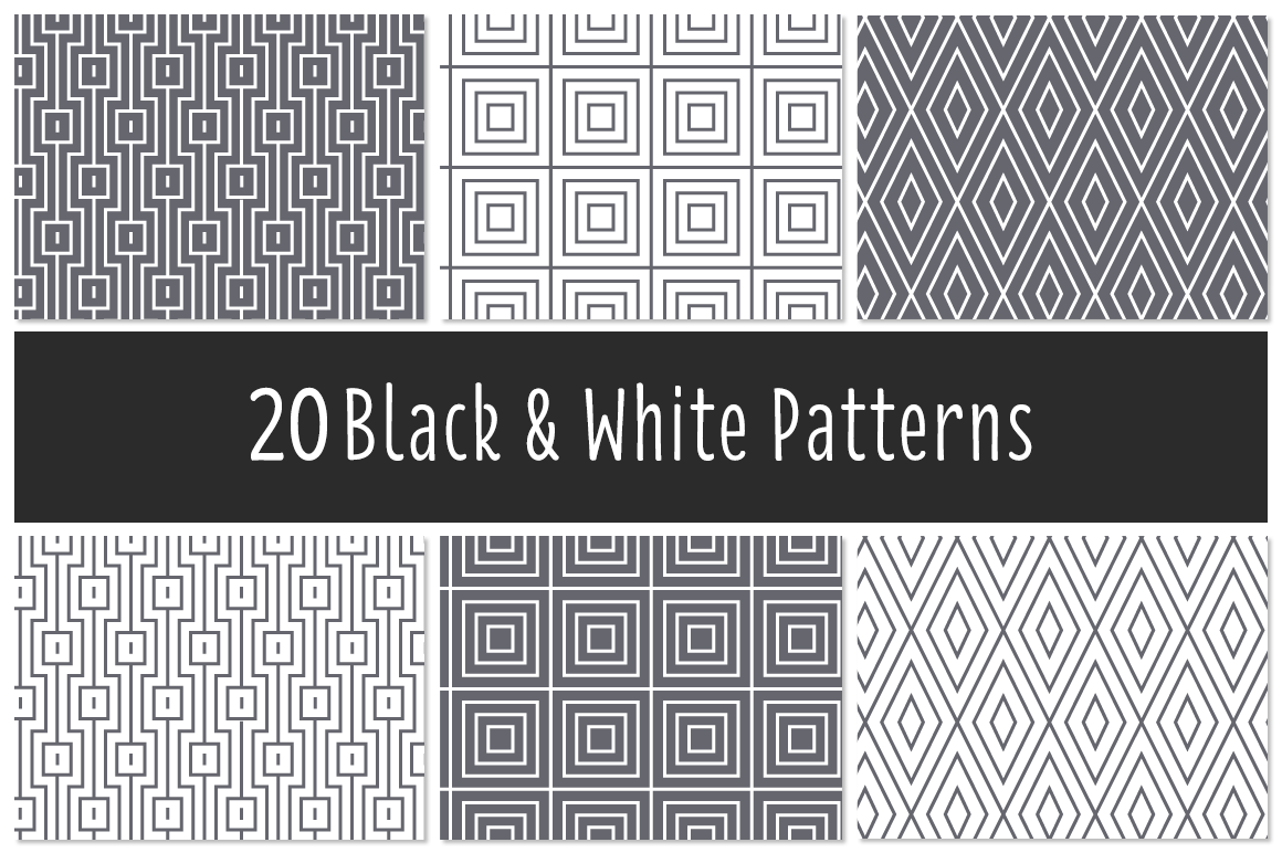 Black & White Patterns - Vector(ai), a Pattern Graphic by DeepDesign