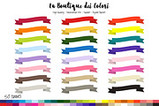 50 Rainbow Ribbon Banner Clipart, an Illustration by La Boutique dei Colori