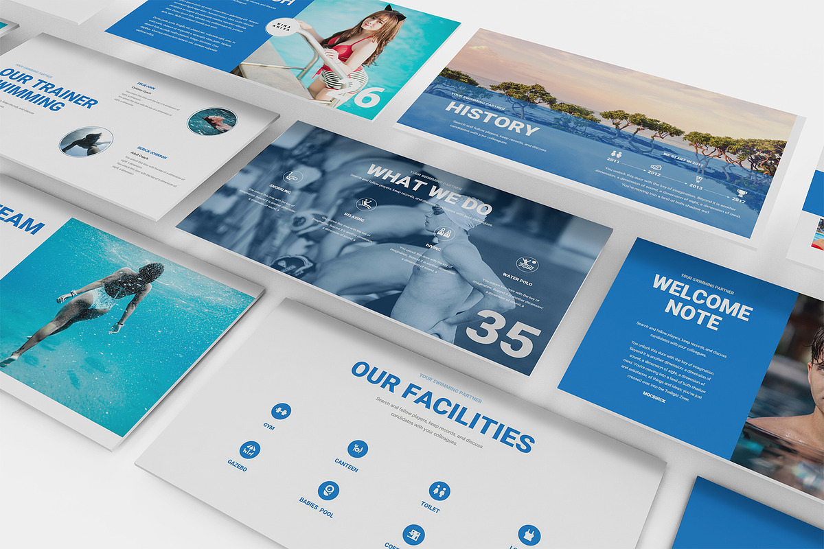 Swimming Powerpoint Template, a Presentation Template by Incools Stokie