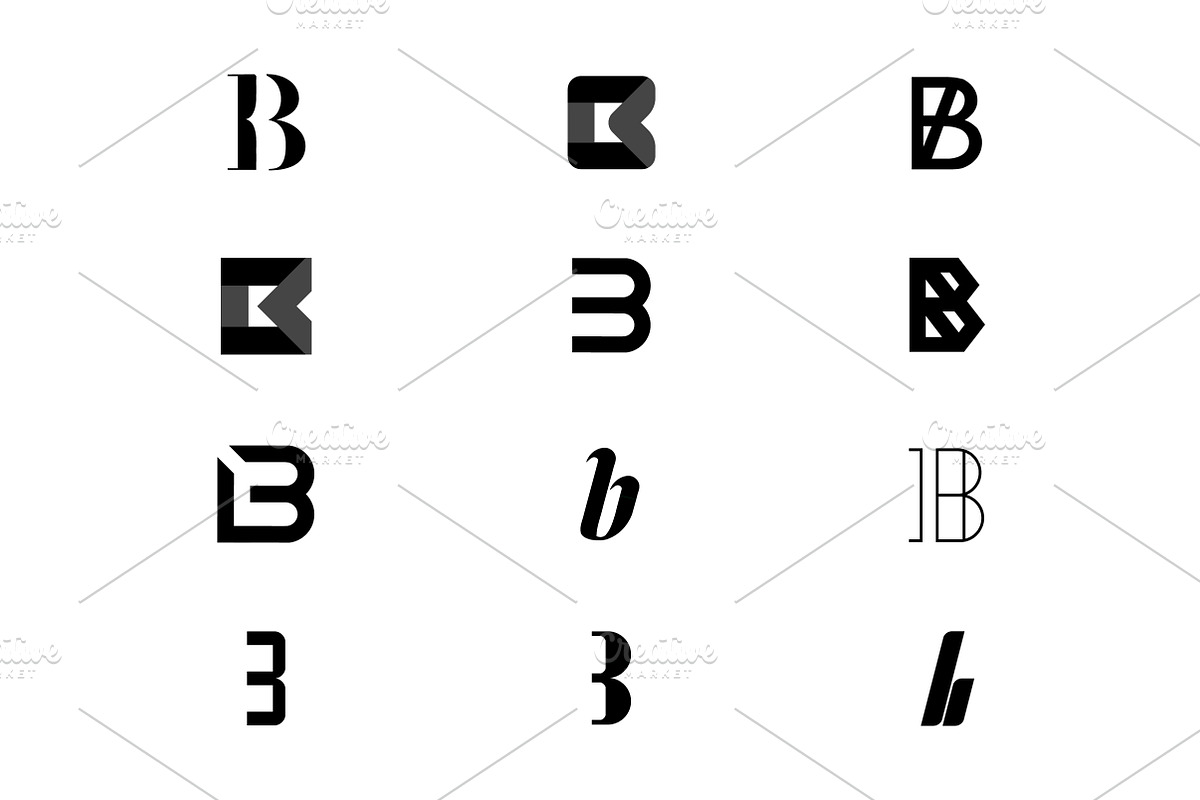 12 B Letter Logos - Vector & Mock-Up, a Branding & Logo Template by ...