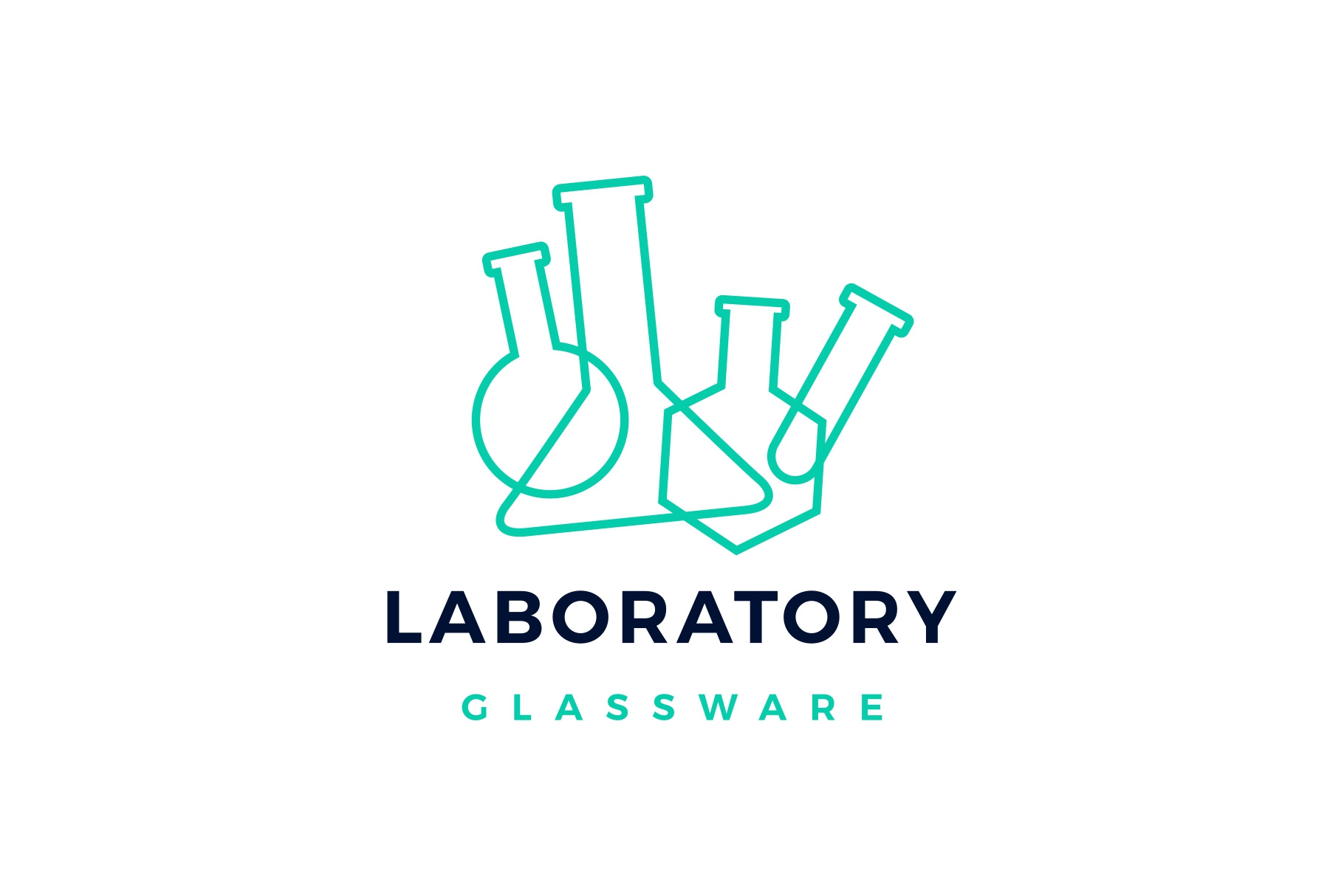 laboratory glassware logo vector, a Branding & Logo Template by vastard