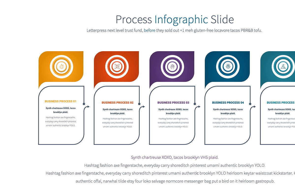 Process Infographics Slides, a Presentation Template by Pulsecolor