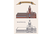 Harvard University building for, an Education Illustration by Elegant ...