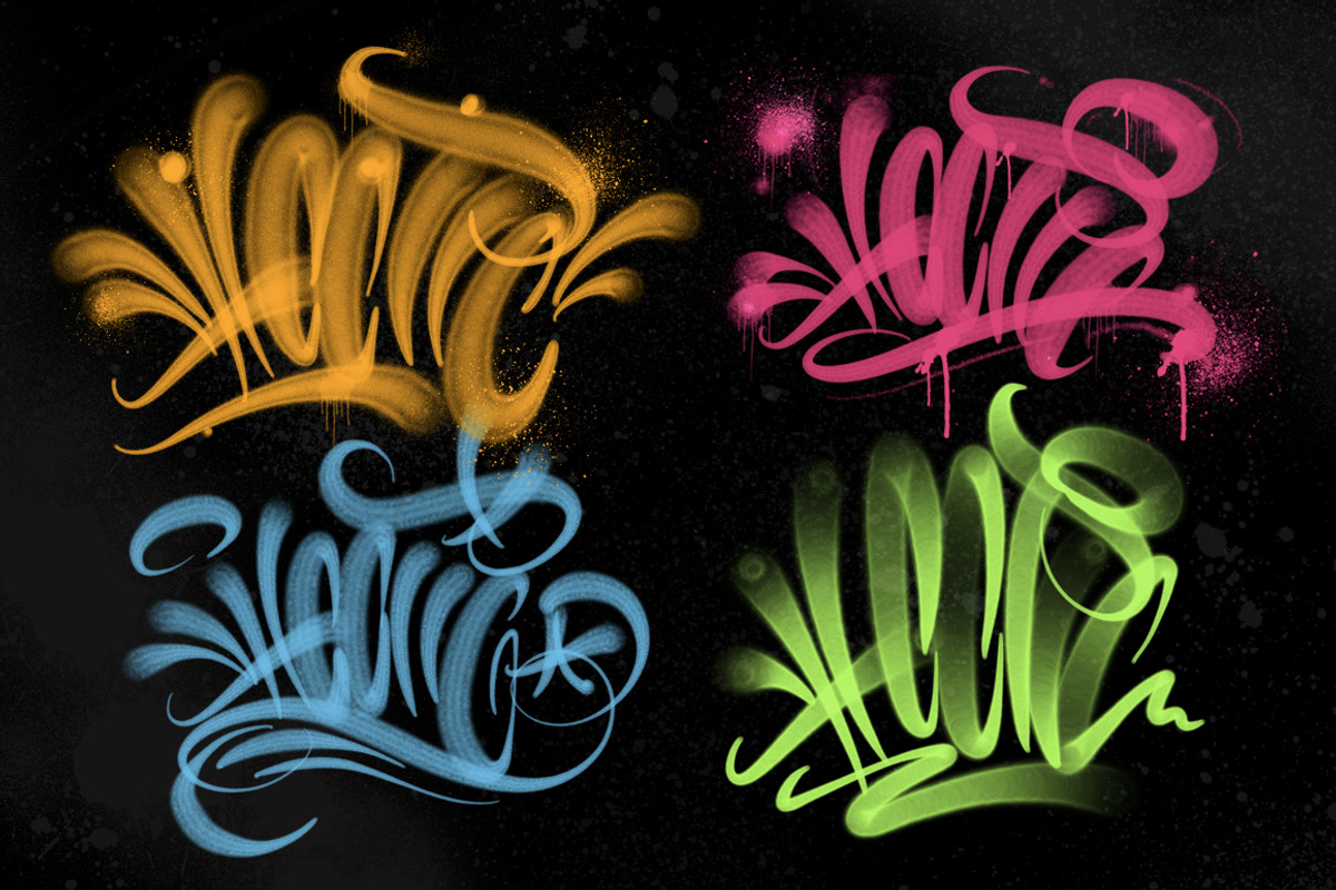 Handstyle Graff Procreate Brush Set, a Brush Add-On by Jake Rainis