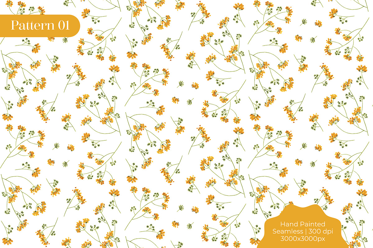Dainty Yellow Floral Pattern