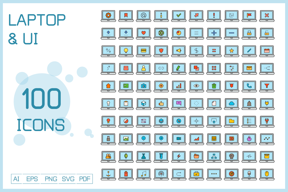 Computer Laptop & UI Icons Set, an Icon by Designfour