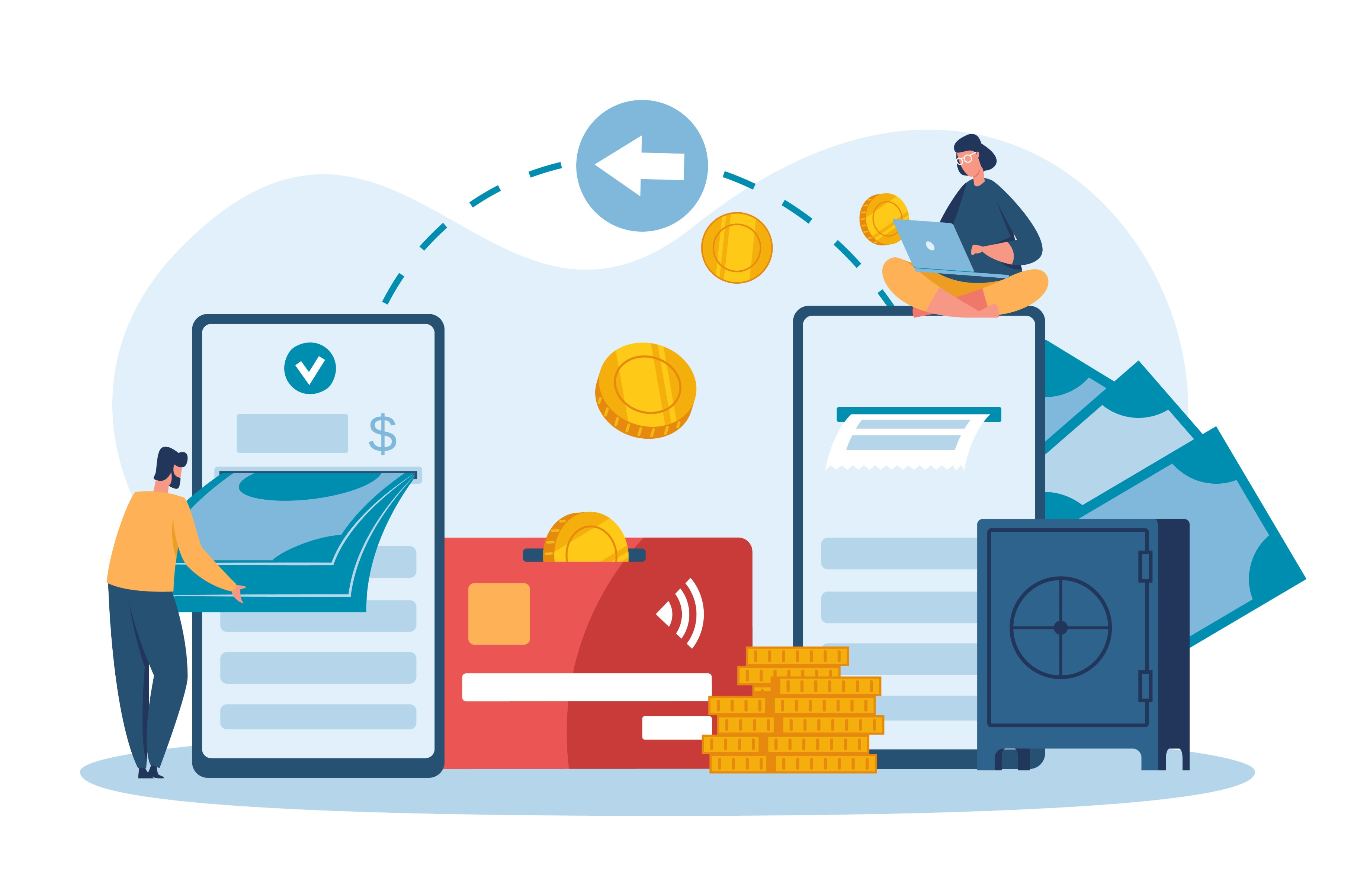 Mobile money transactions concept, a Graphic by Frogella | Creative Market