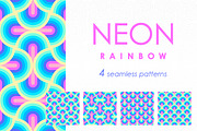 NEON RAINBOW patterns set, a Pattern Graphic by Slanapotam