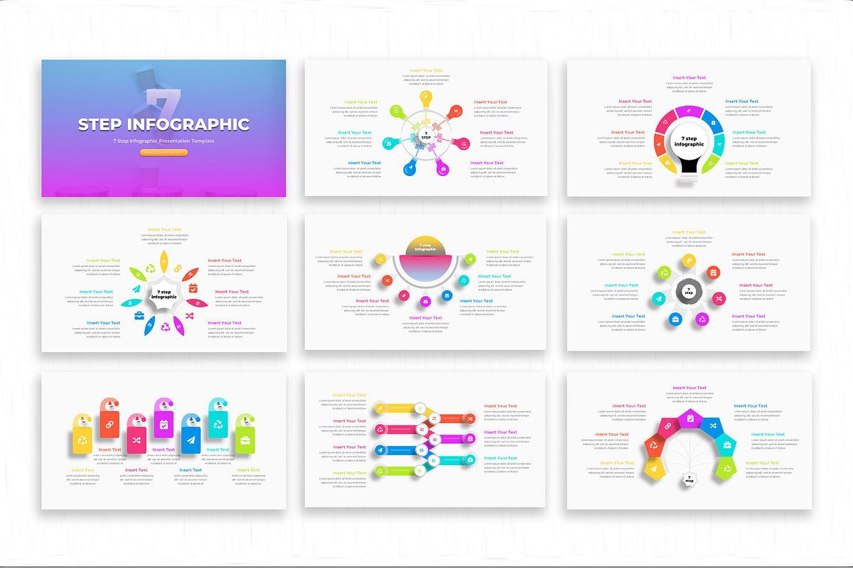 Seven Step Infographic Presentation | Creative Market