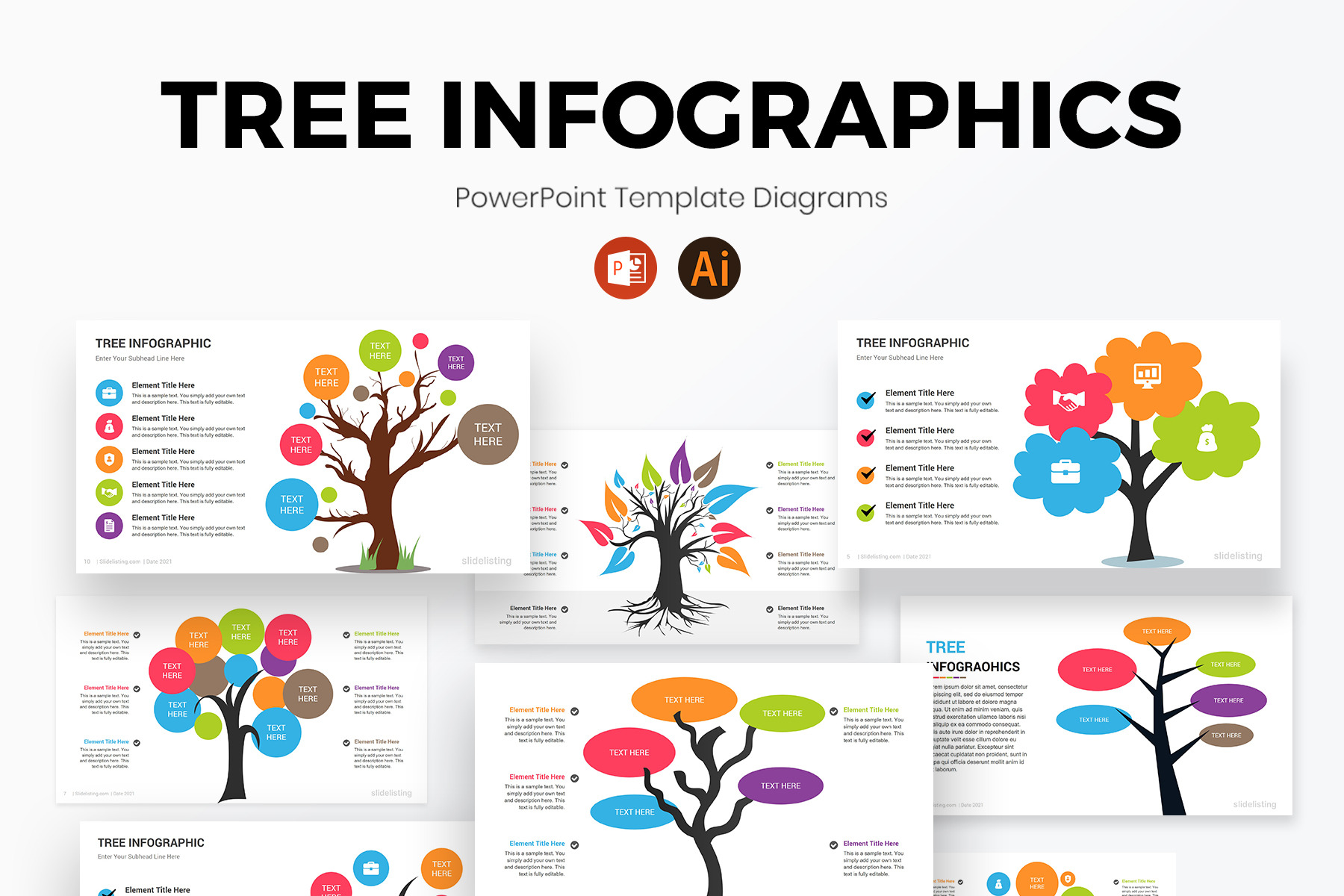 Tree Infographics PowerPoint Template