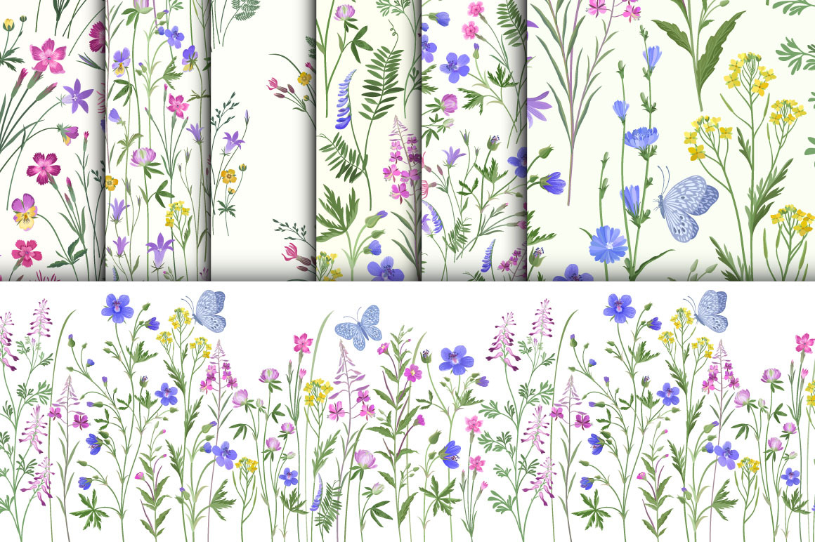 seamless summer flower patterns, a Pattern Graphic by Citradora
