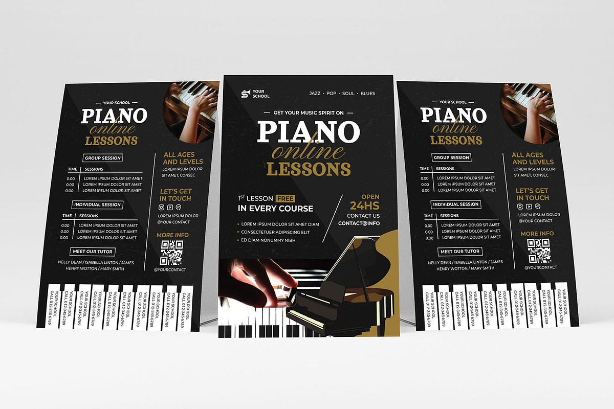 Piano Lesson / Classical Music Flyer, a Flyer Template by BrandPacks