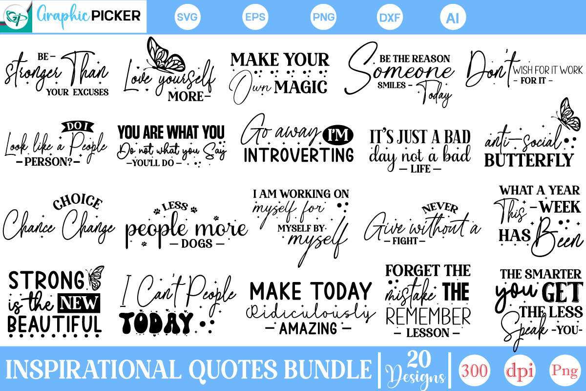 Inspirational Quotes Bundle, an Object Graphic by GraphicPicker