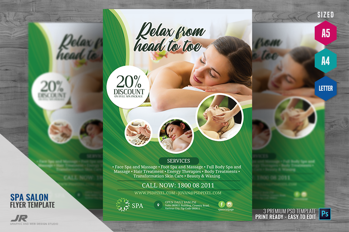 Spa and Resort Promo Flyer, a Flyer Template by PSDPixel