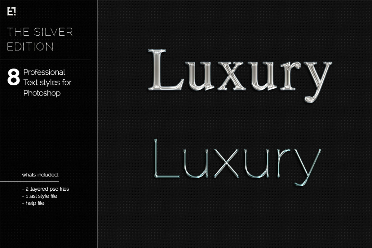Silver Photoshop Layer Styles, a Layer Style Add-On by Egotype