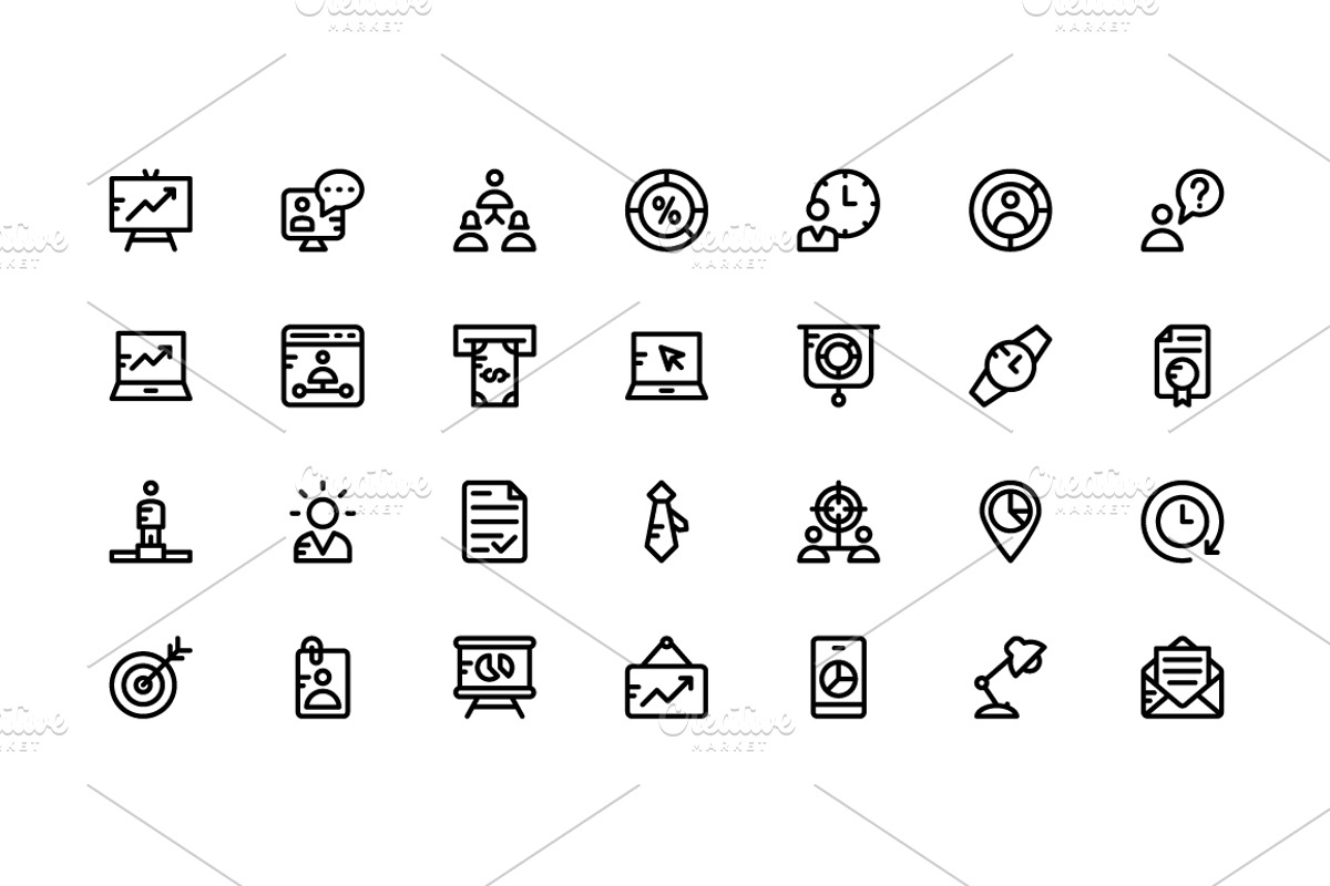 100+ Cute Business Icons, an Outline Icon by Prosymbols