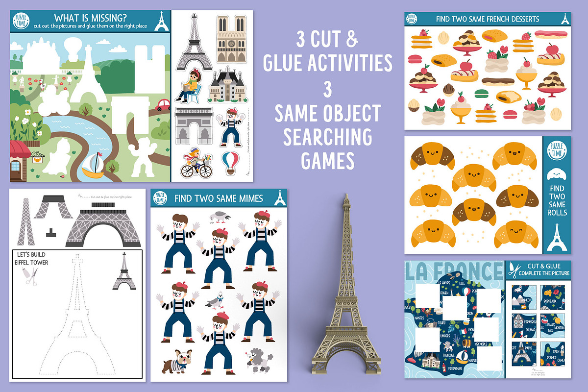 French adventures games for kids, an Education Illustration by Lexi Claus