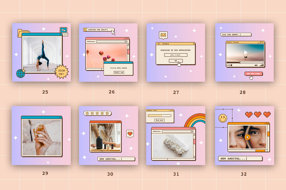 Old Computer Canva Instagram Templates
