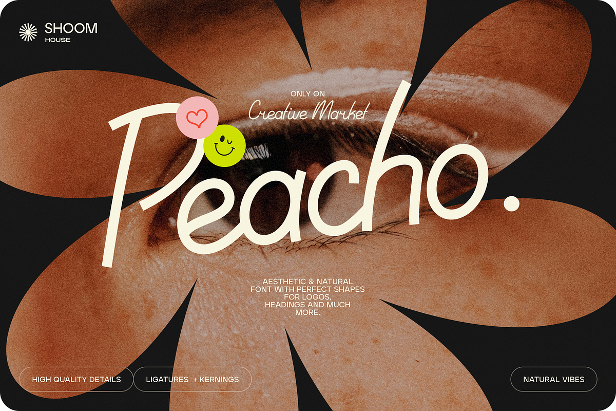 Peacho: Aesthetic Script, a Script Font by SHOOM HOUSE