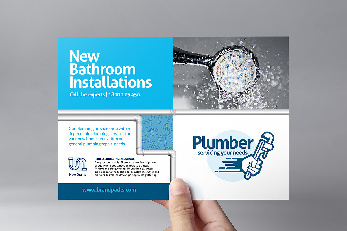 Plumber Flyer Template, a Flyer Template by BrandPacks