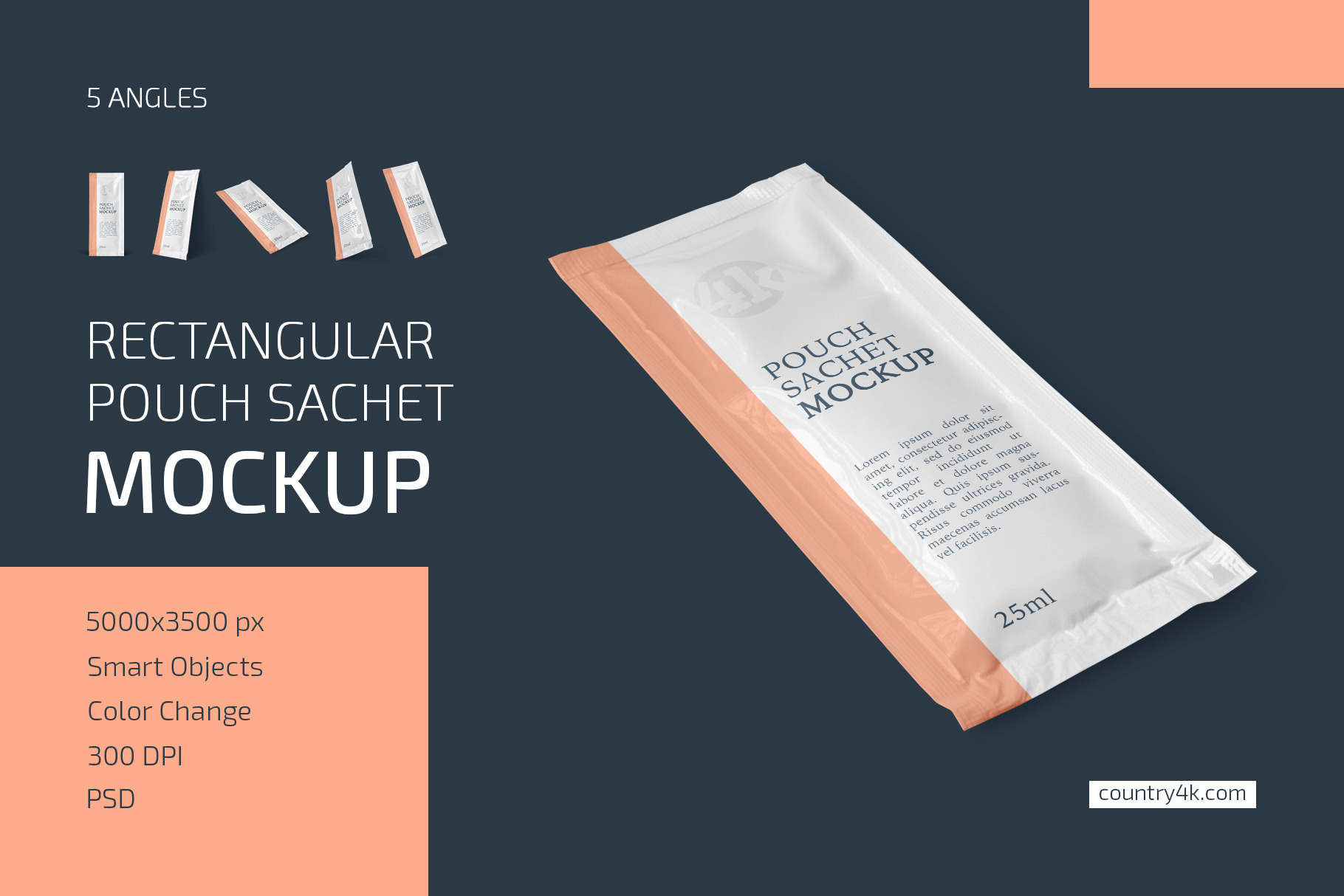 Rectangular Pouch Sachet Mockup Set, a Cups & Container Mockup by Country4k