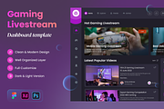 Gaming Livestream Dashboard, a Websites & App Template by SLAB! Design ...