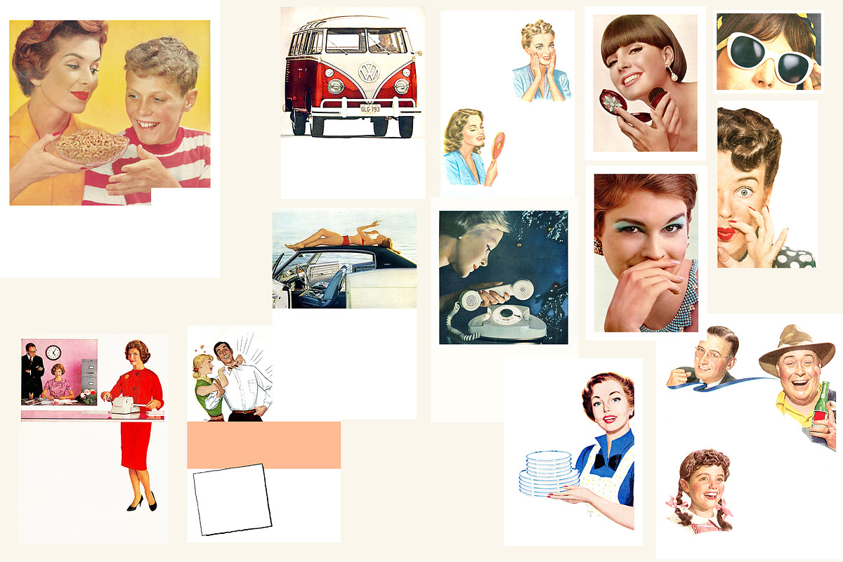 1950s Collage Art Pack, a Background Graphic by Pulpixel Design