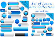 Set of blue icons templates, an Icon by Vjom