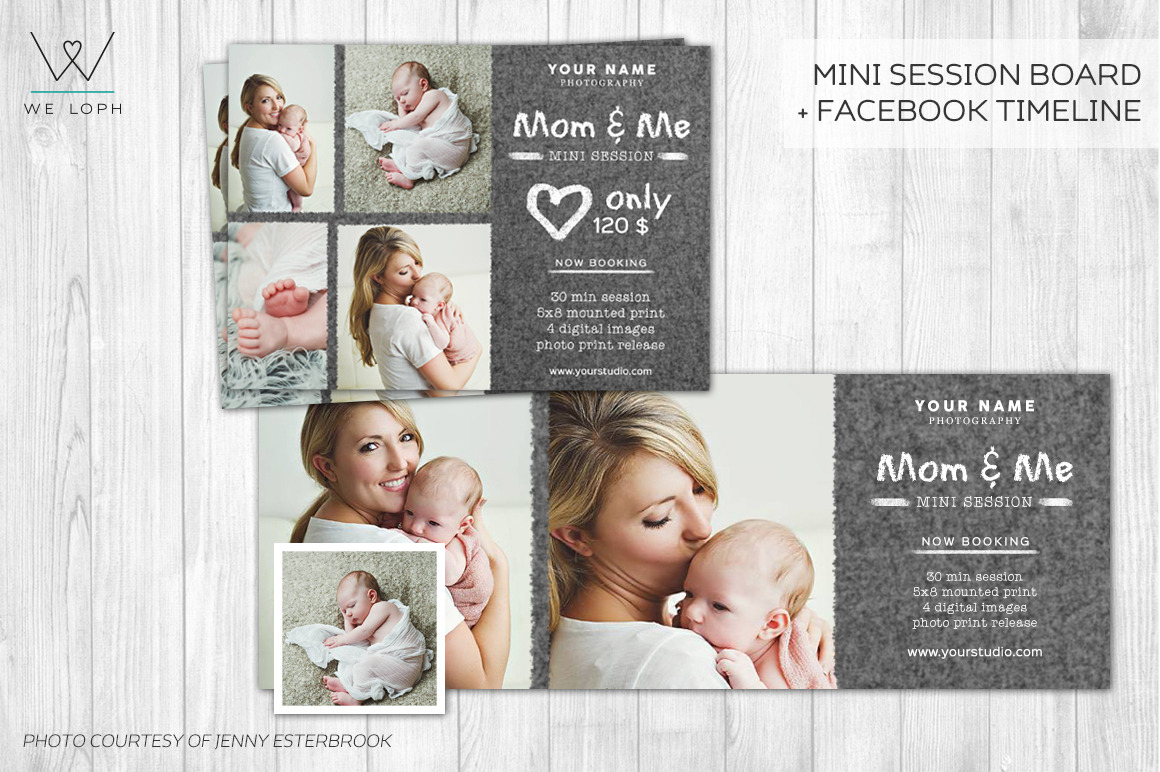 Mom and me mini session template, a Card Template by We♡Loph