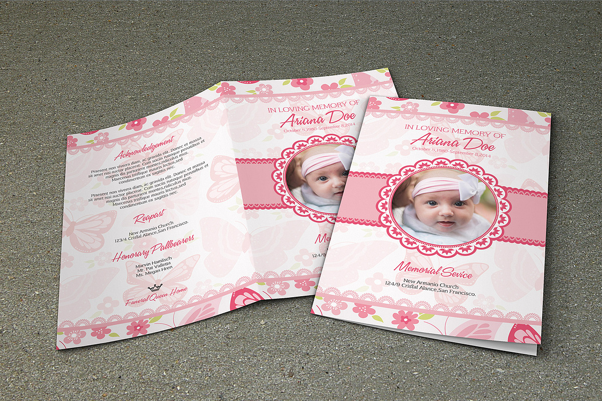 Child Funeral Program Template-V403, a Brochure Template by Template Shop