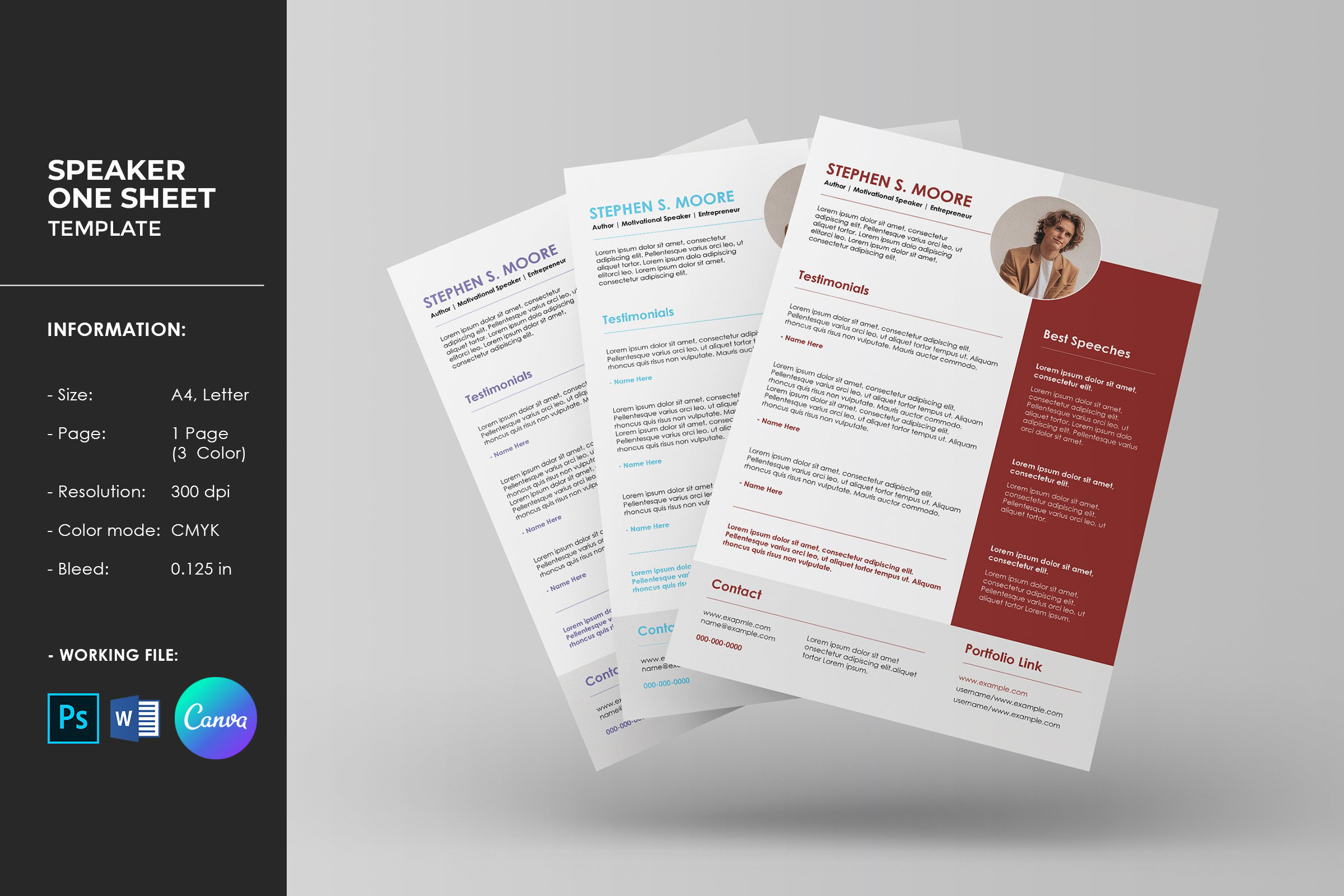 Speaker One Sheet Template