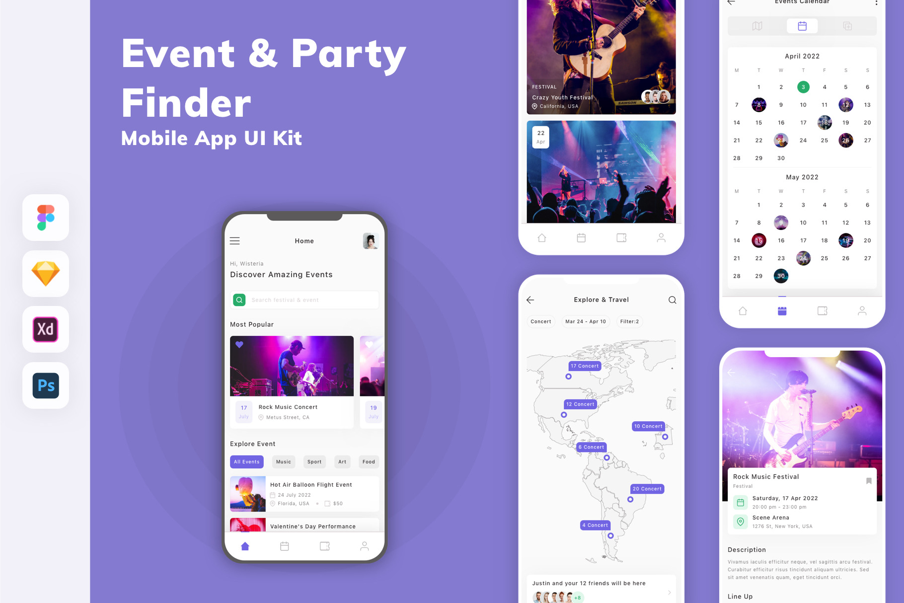 Event & Party Finder App UI Kit, an UI Kit Template by uicube ...