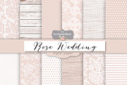 Rose rustic wedding digital paper | Graphic Patterns ~ Creative Market
