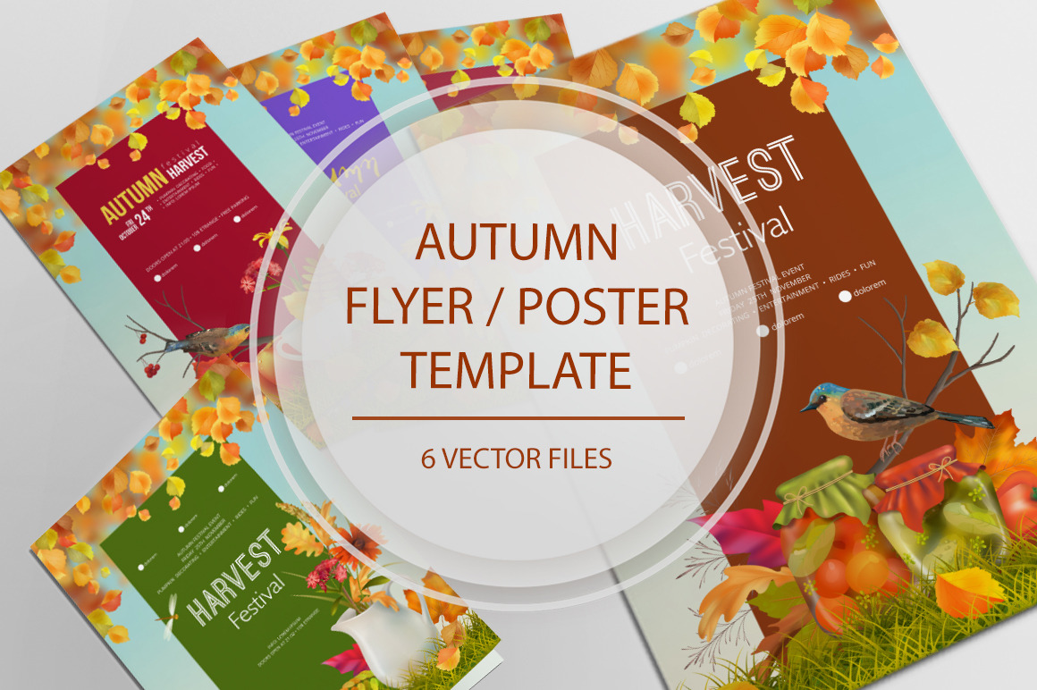 Autumn Poster Set, an Illustration by Kostina