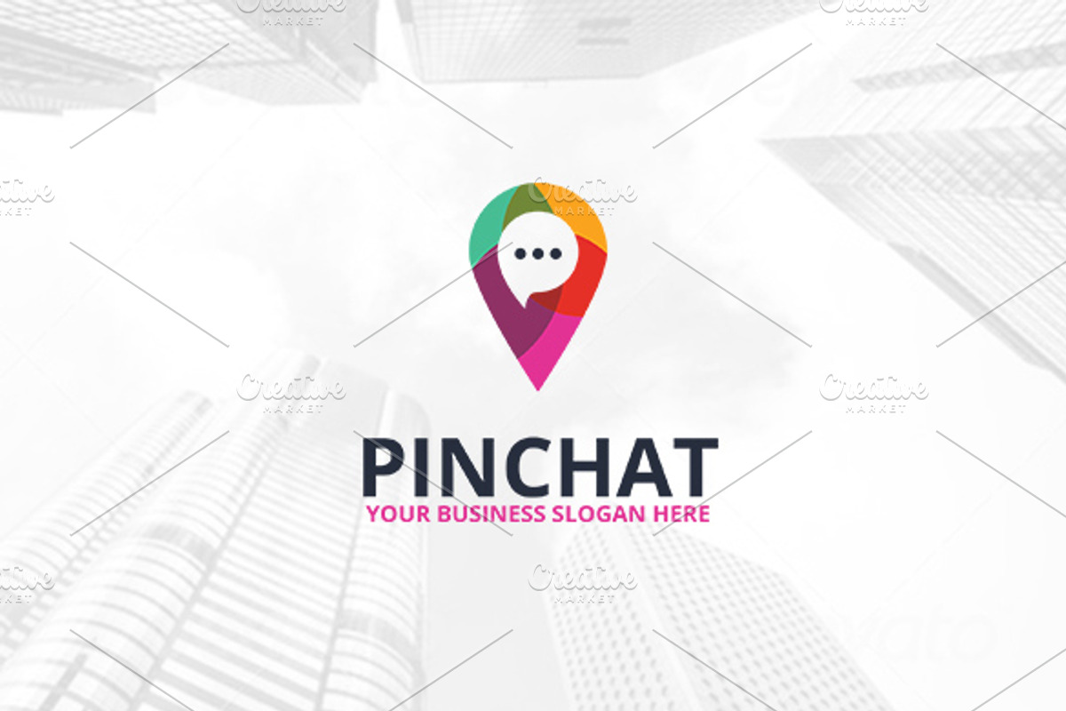 Pin Chat Logo Template, a Branding & Logo Template by Birka Studio