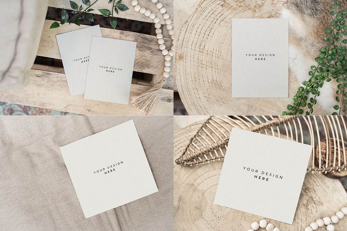 Card Mockup Bundle Boho, a Print Template by Esther van Helmont